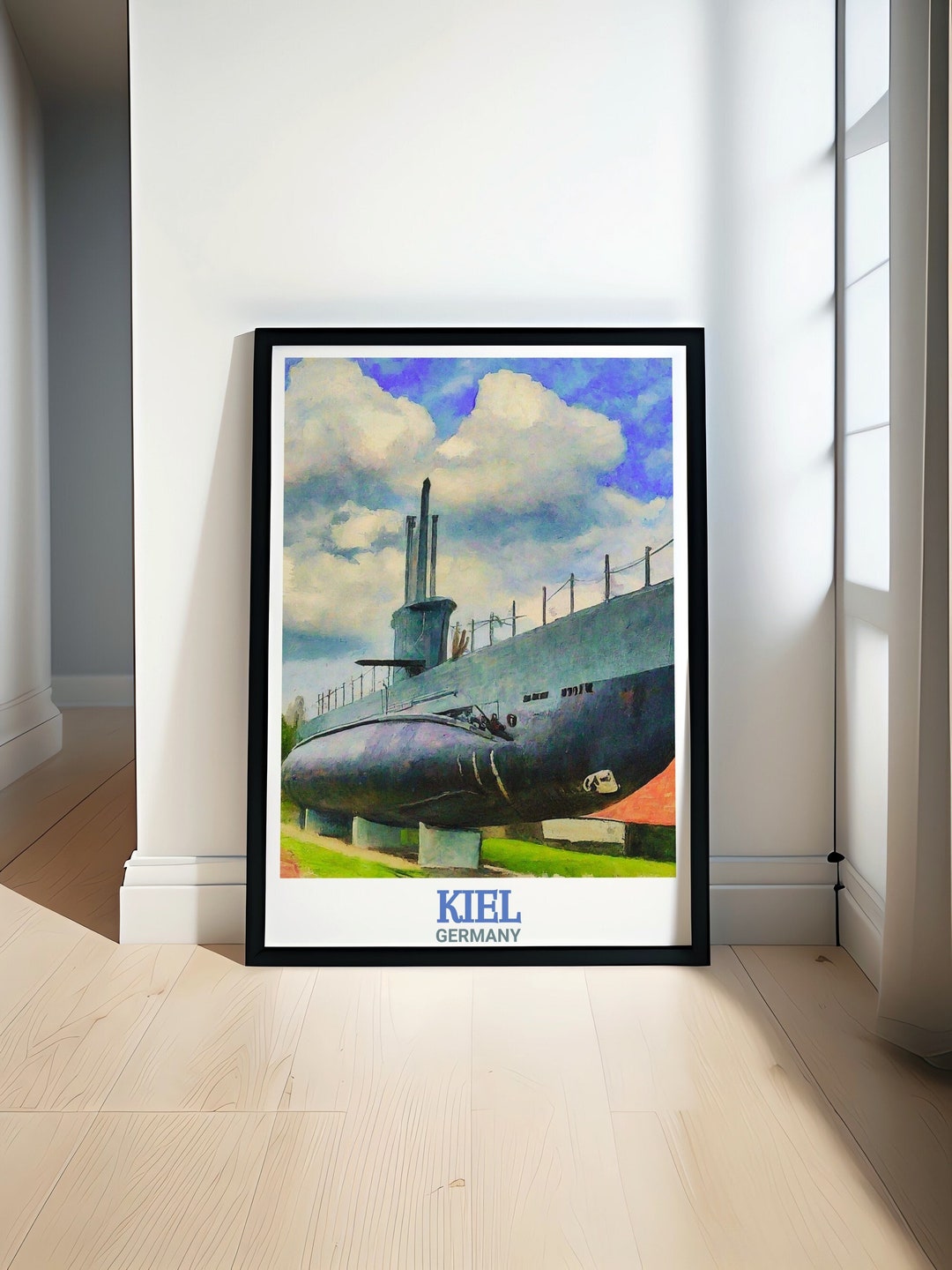 Kiel Travel Print - U-boot U-995 and German Ports Art - U-boot U-995 ...