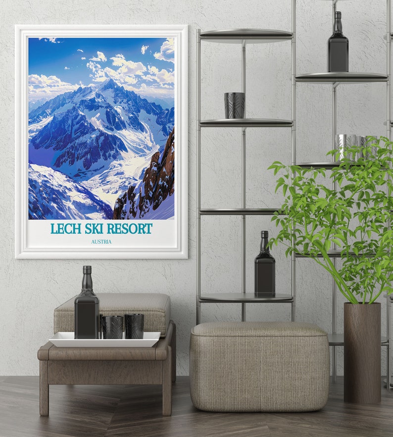 Explore the Lech Ski Resort Poster Collection - Retro Valluga Mountain ...