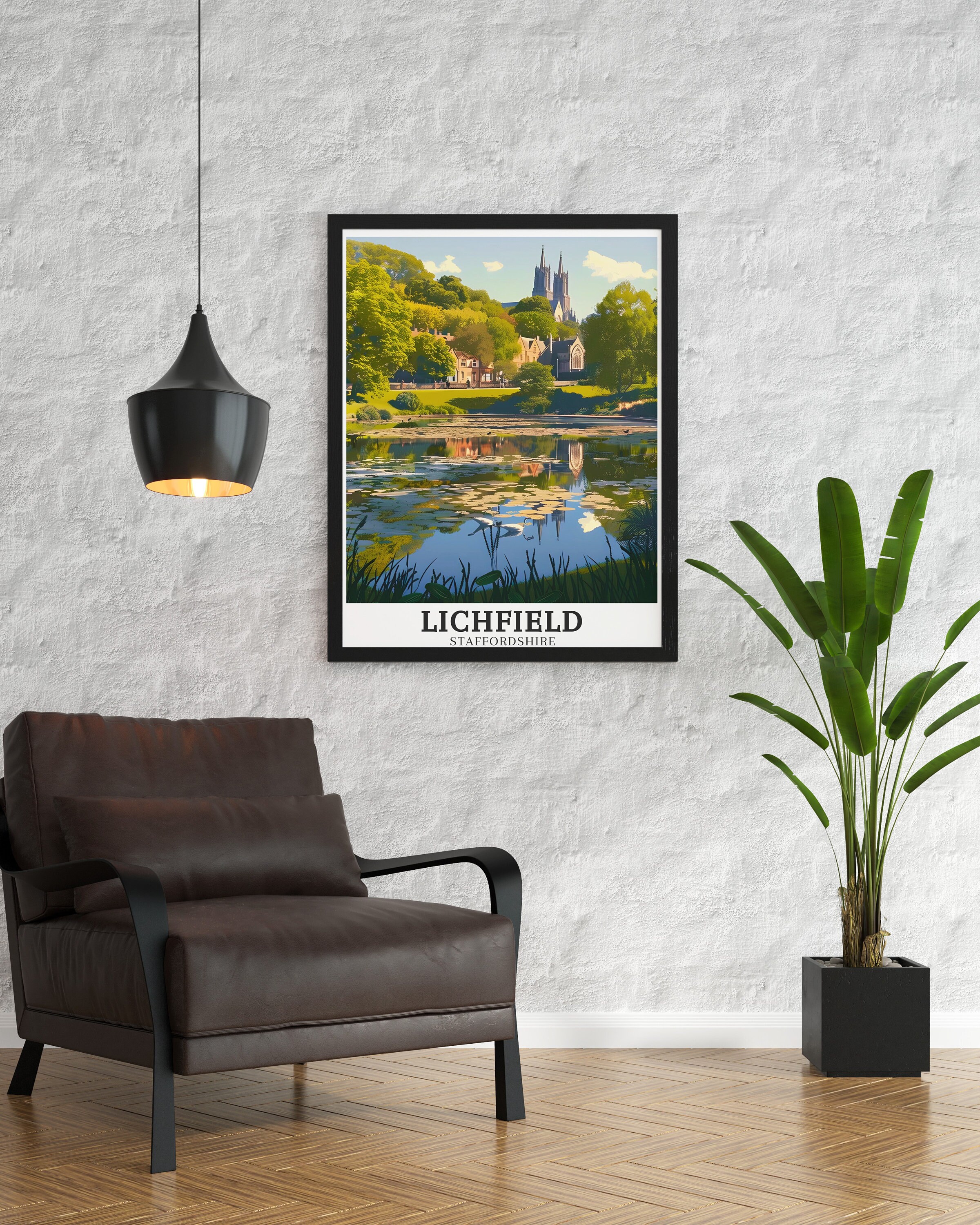 Lichfield Poster - Beacon Park Print - Minster Pool Poster - Lichfield ...
