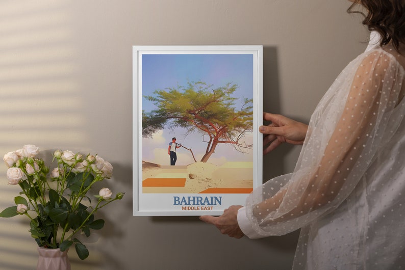 Bahrain Poster - Framed Tree of Life Bahrain Print - Bahrain Wall Art ...