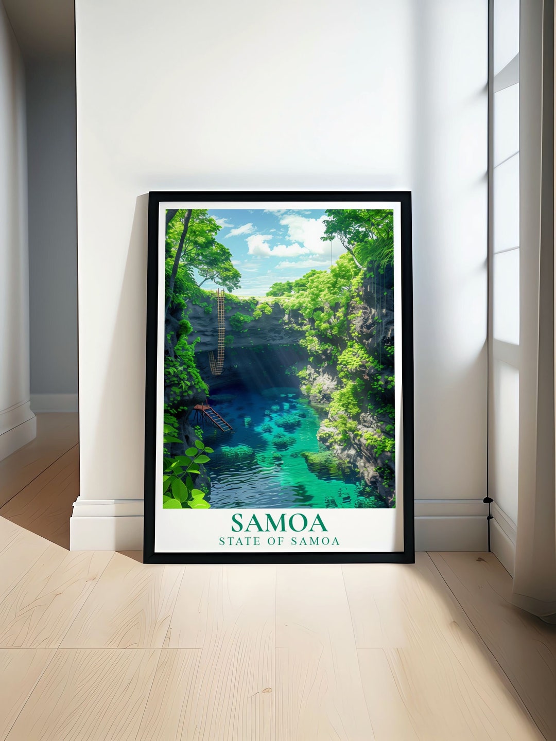 Samoa Print - to Sua Ocean Trench Poster - Tropical Island Wall Art ...