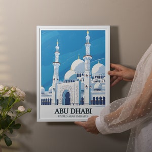 Abu Dhabi Travel Poster - Sheikh Zayed Grand Mosque Posters - Sheikh ...