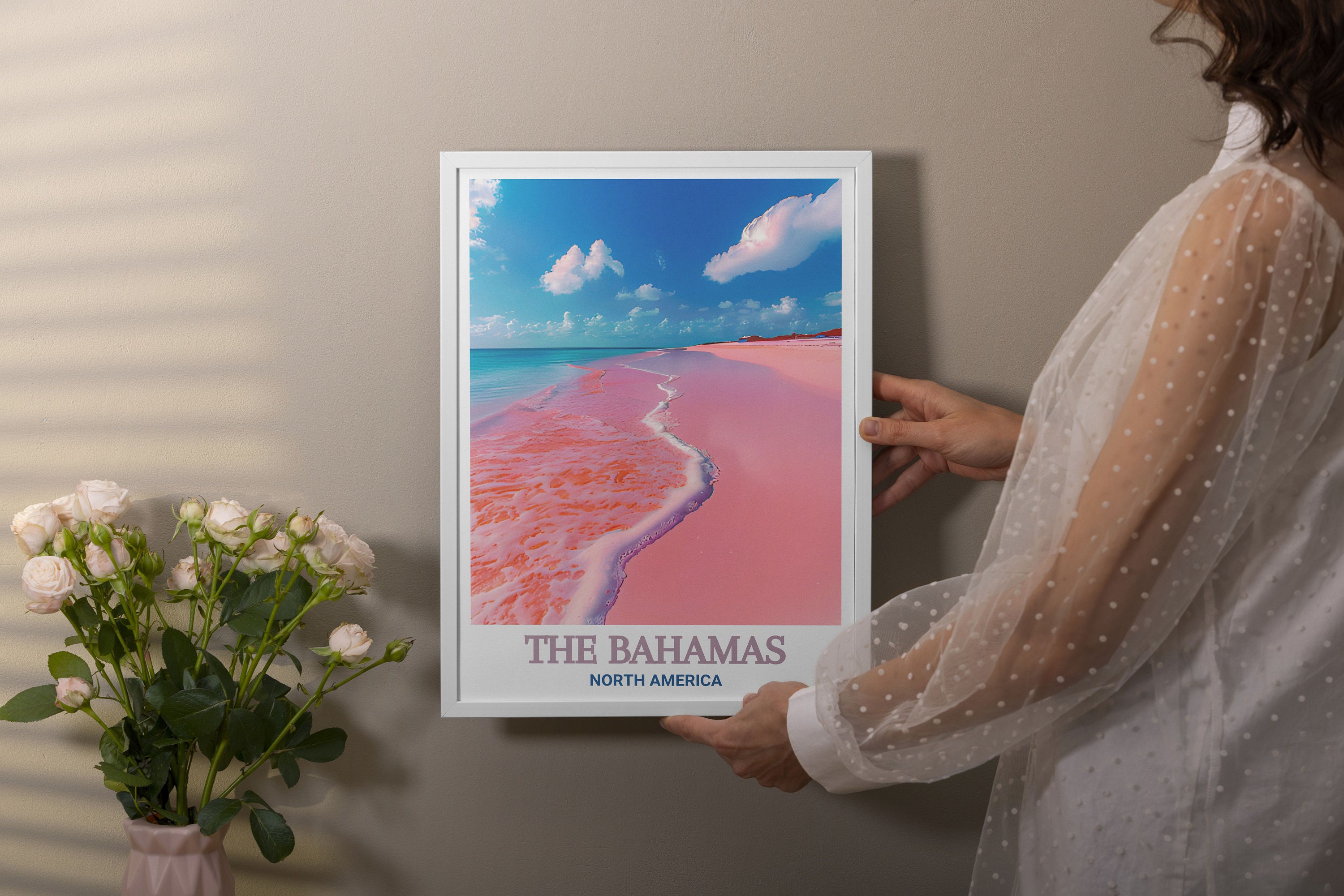 The Bahamas Travel Print Harbour Island Art and Caribbean Wall Art ...