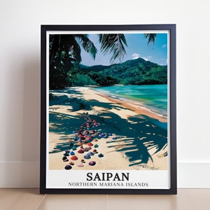 Saipan Travel Print- Micro Beach Art Collection - Garapan Scenic Prints ...