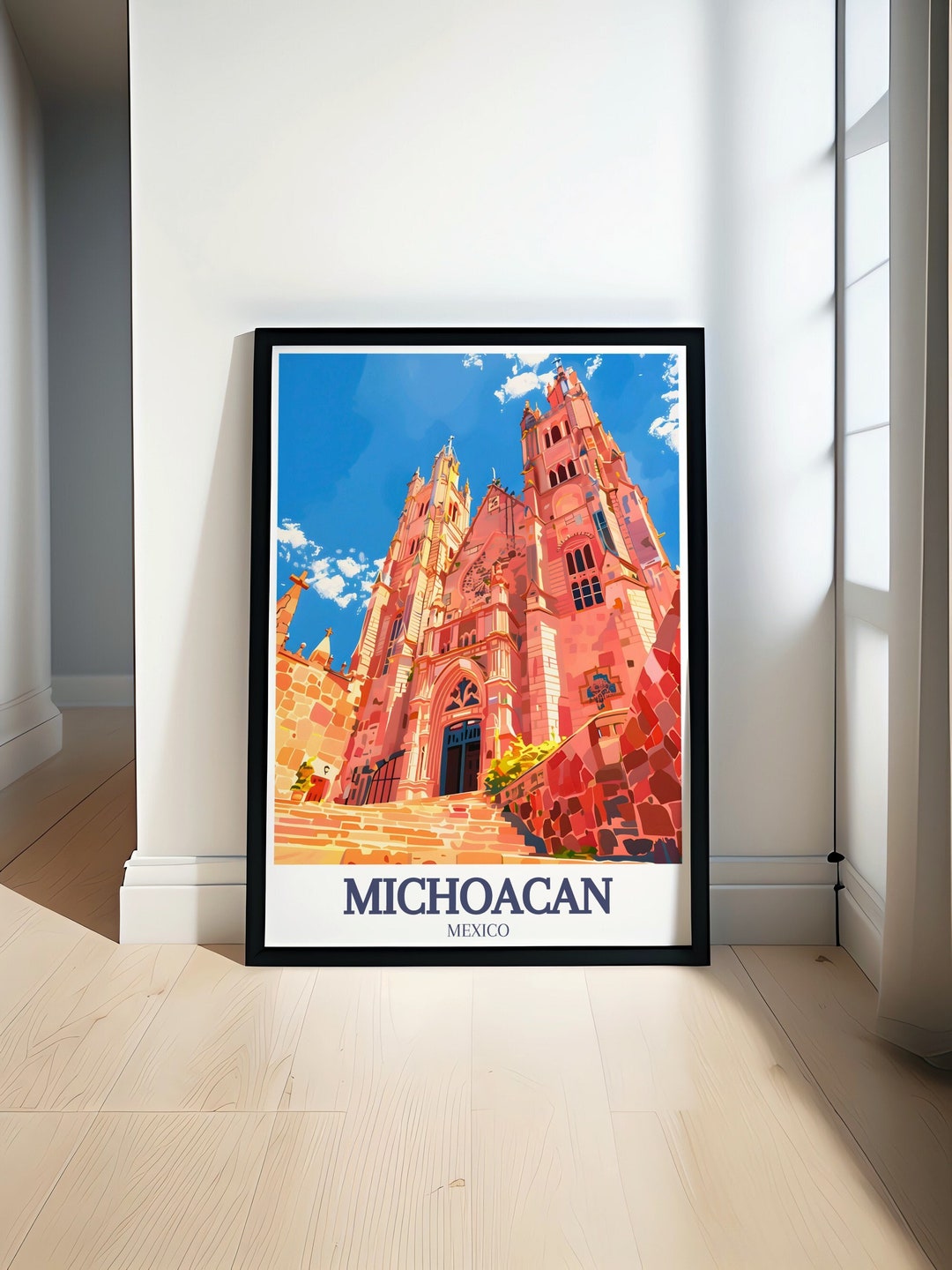 Michoacán Poster - Morelia Cathedral Art - Michoacán Art Print ...