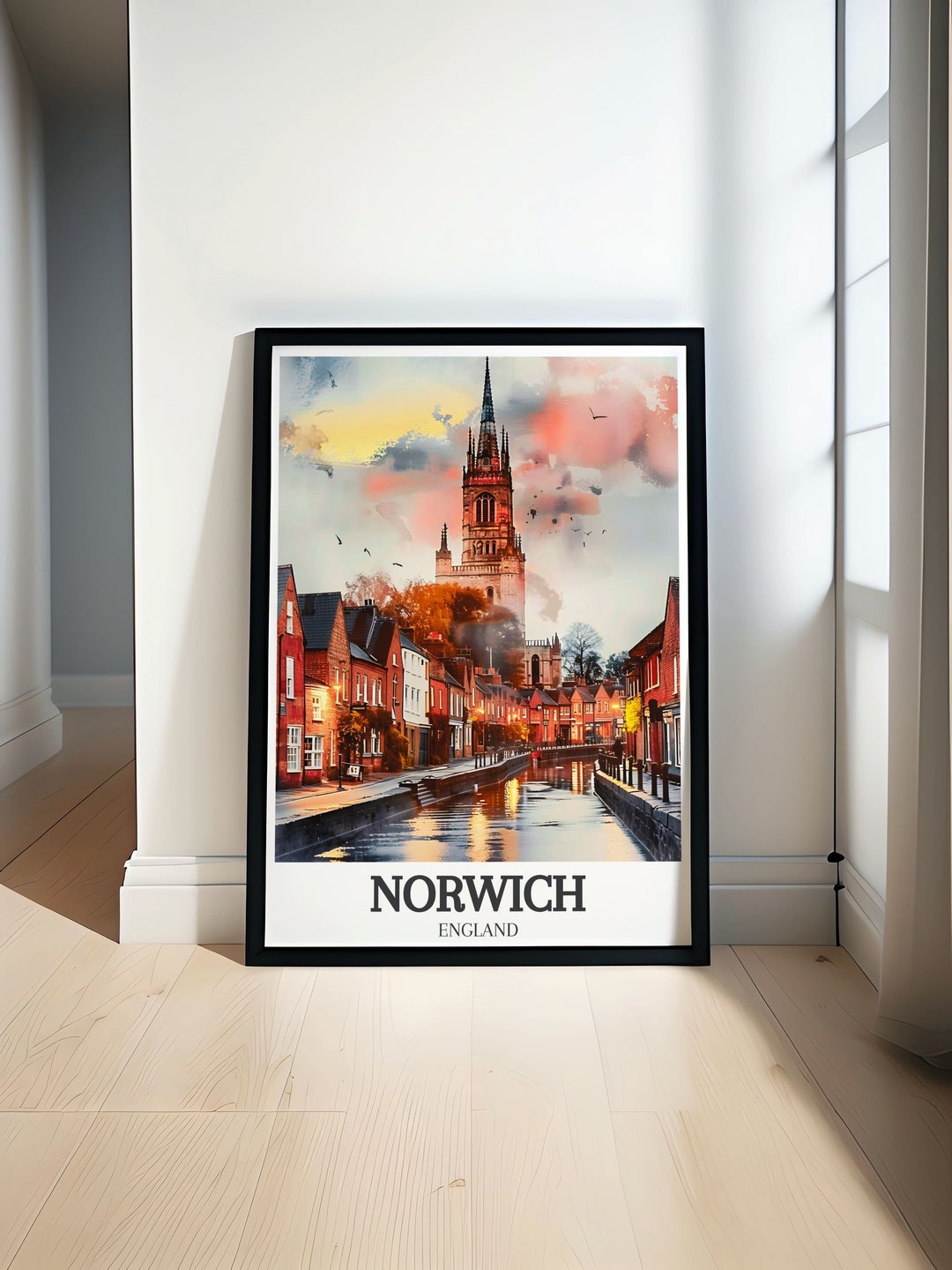 Norwich Art Blakeney Harbour Art Print Decor of River Wensum and Tudor ...