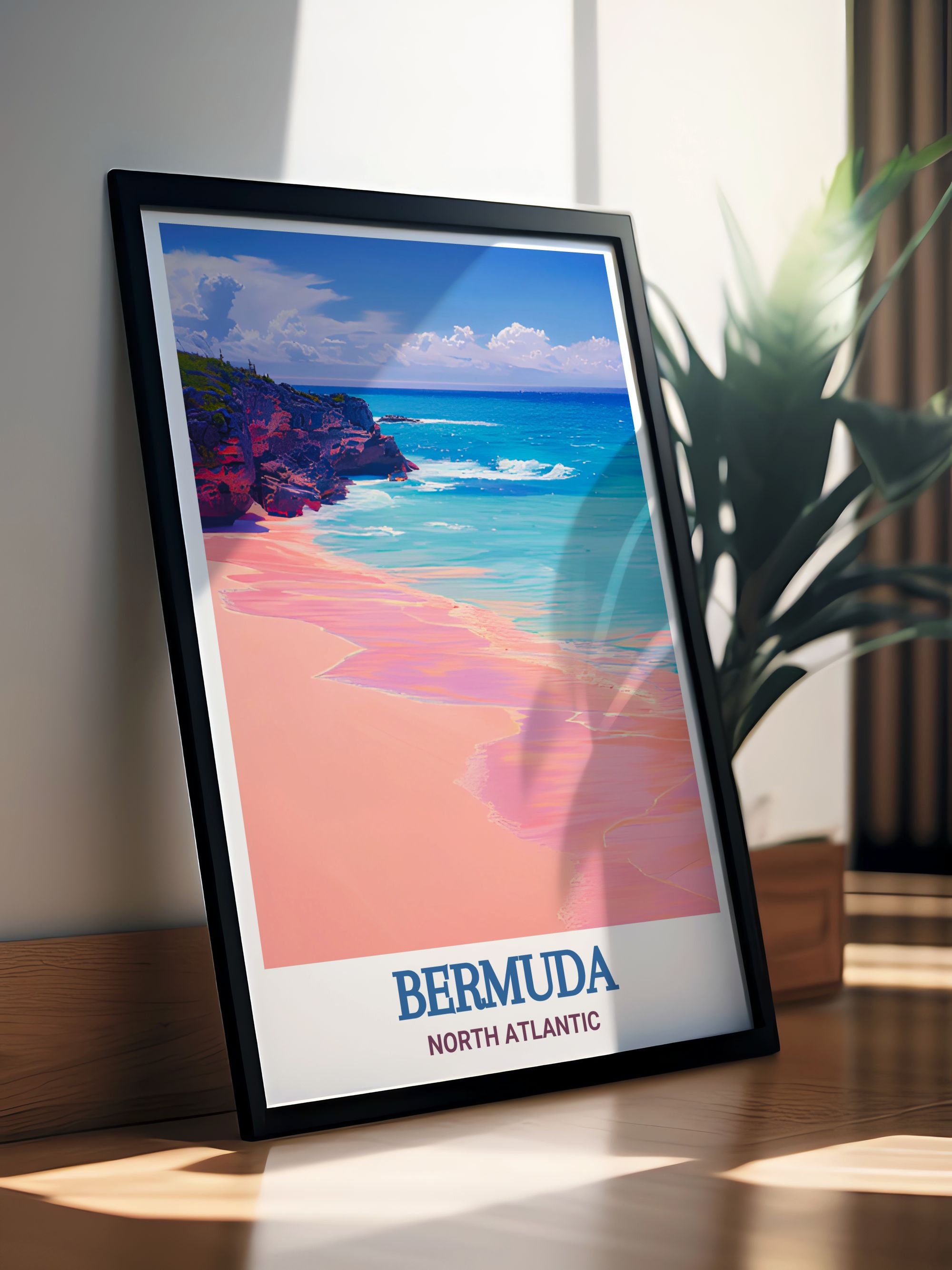 Bermuda Wall Art Horseshoe Bay Beach Wall Decor Bermuda Travel Poster ...