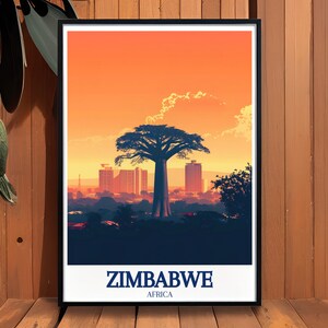 Zimbabwe Travel Posters - Harare Skyline Majesty - Mbare Musika Market ...