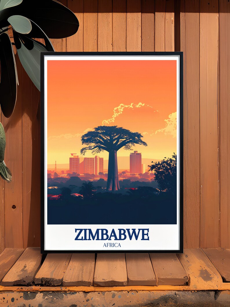 Zimbabwe Travel Posters Harare Skyline Majesty Mbare Musika Market ...