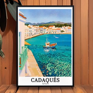 Cadaqués Travel Art - Cadaqués Harbour Pyrenees Posters - Spain Wall ...