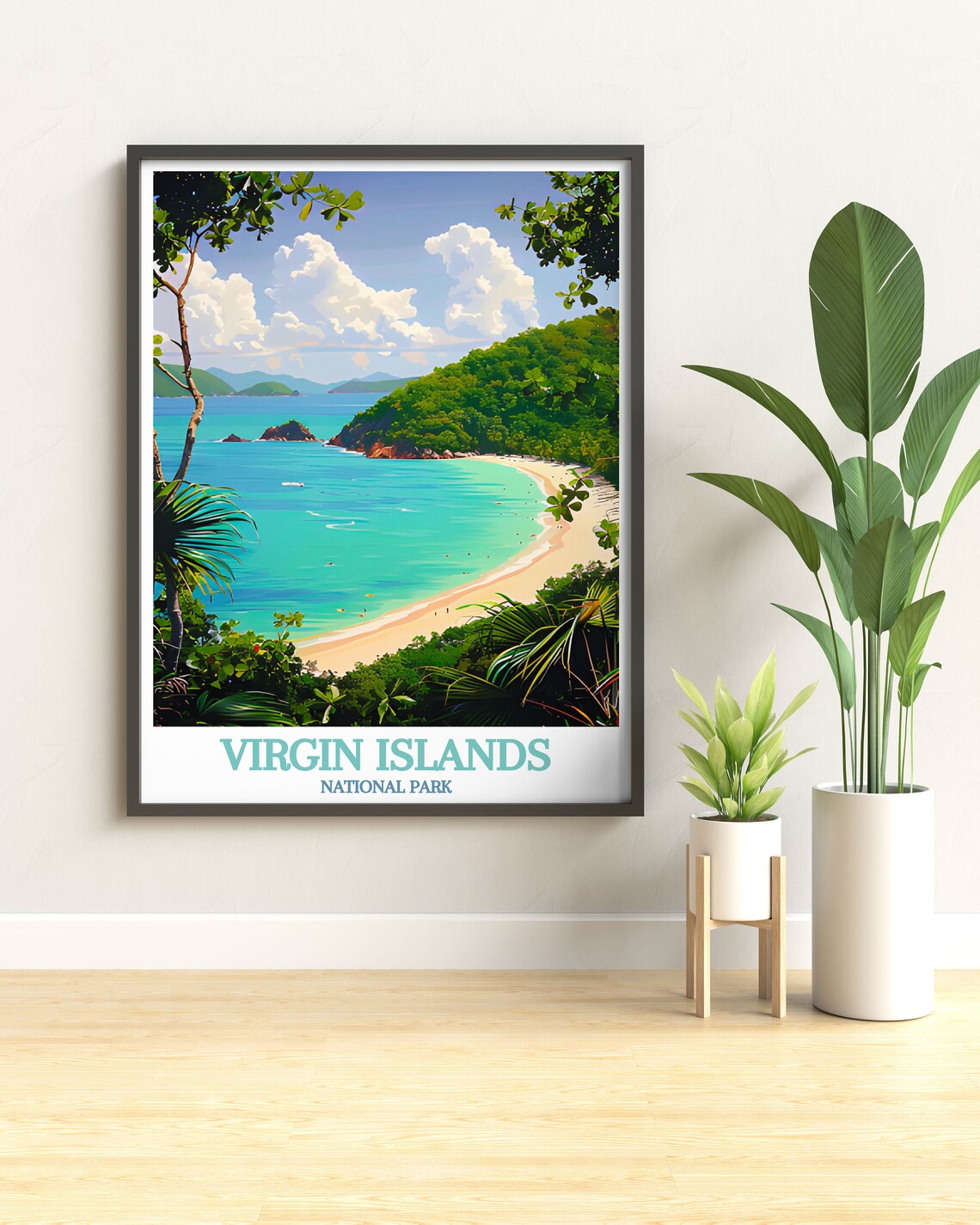 Virgin Islandswall Art Trunk Bay Decor Travel Print of Trunk Bay Virgin ...