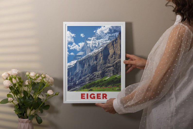 Eiger Prints Eiger Art Vintage Travel Print of Eiger Retro Travel ...