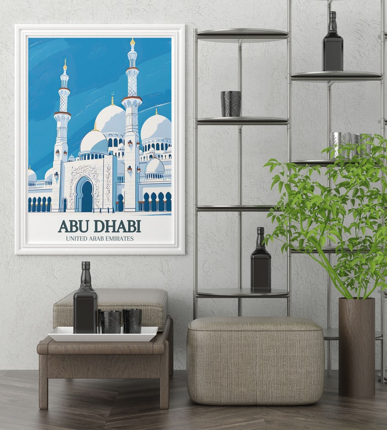 Abu Dhabi Travel Poster Sheikh Zayed Grand Mosque Posters Sheikh Zayed ...