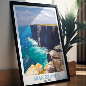 Aran Islands Travel Poster - Inishmaan Cliffs Artwork - Inishmaan ...