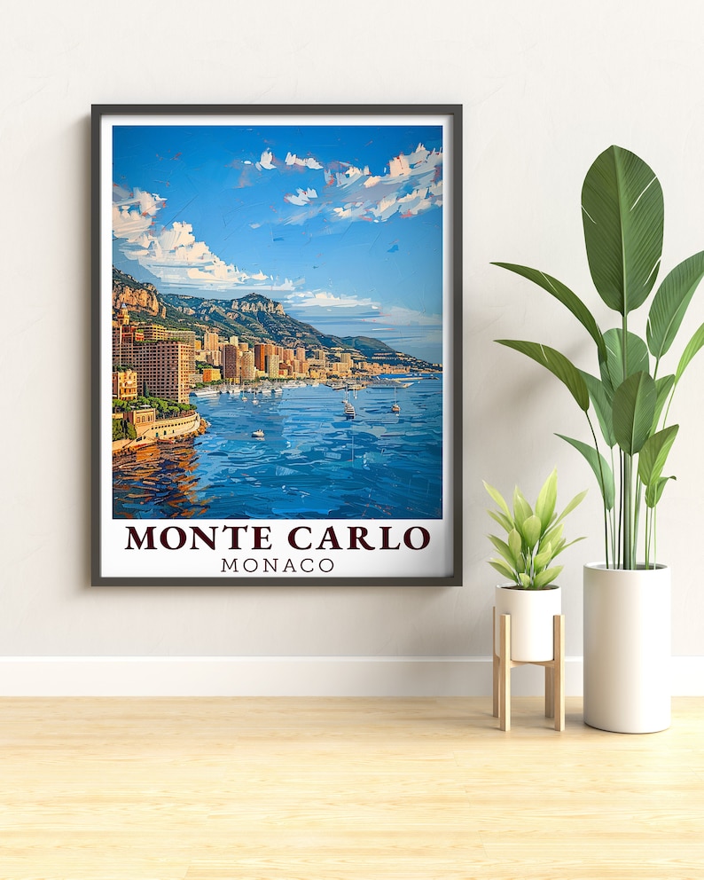 Monte Carlo Art Monaco Travel Poster monte Carlo Cityscape Art Print ...