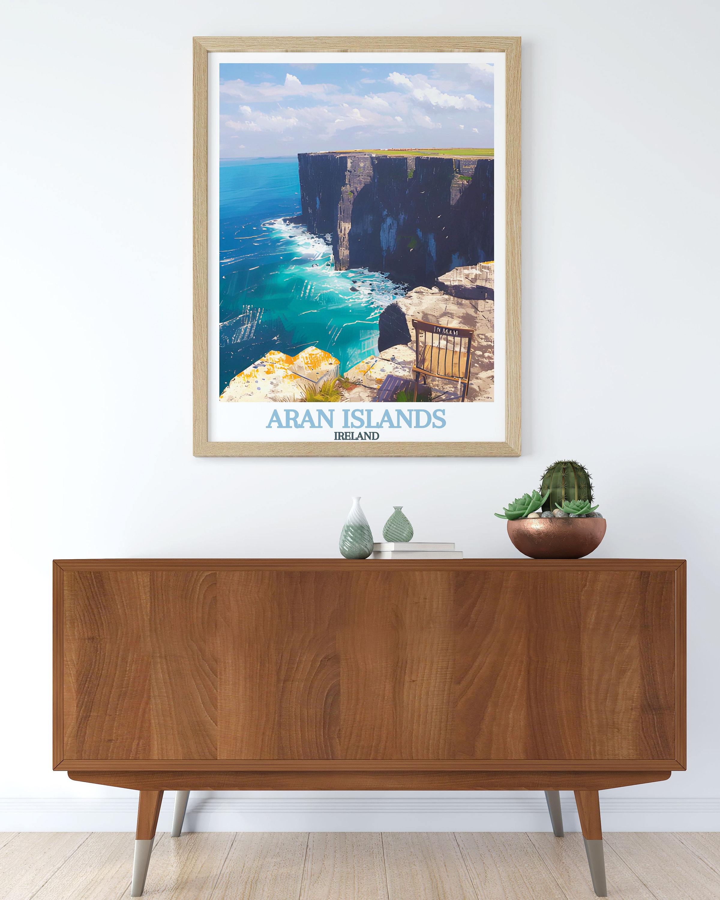 Aran Islands Travel Poster Inishmaan Cliffs Artwork Inishmaan Cliffs ...
