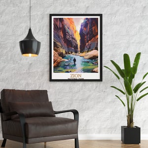 Zion National Park Poster- Framed Zion Print - Canvas Zion Poster - the ...