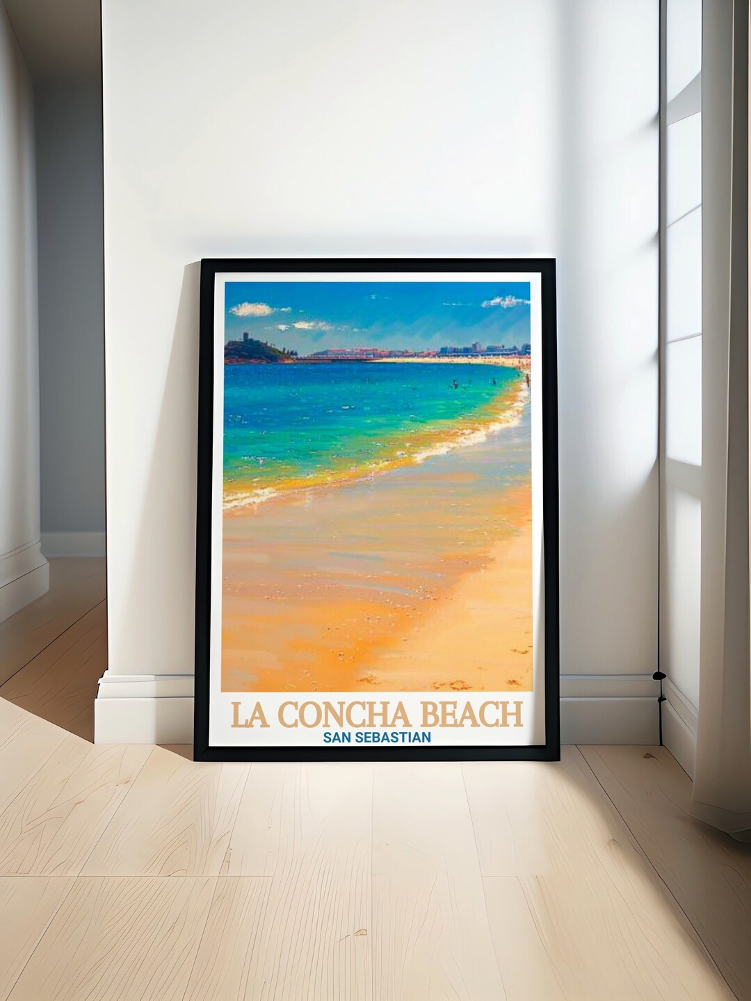 La Concha Beach Travel Art - Playa De La Concha Art - Spain Prints ...