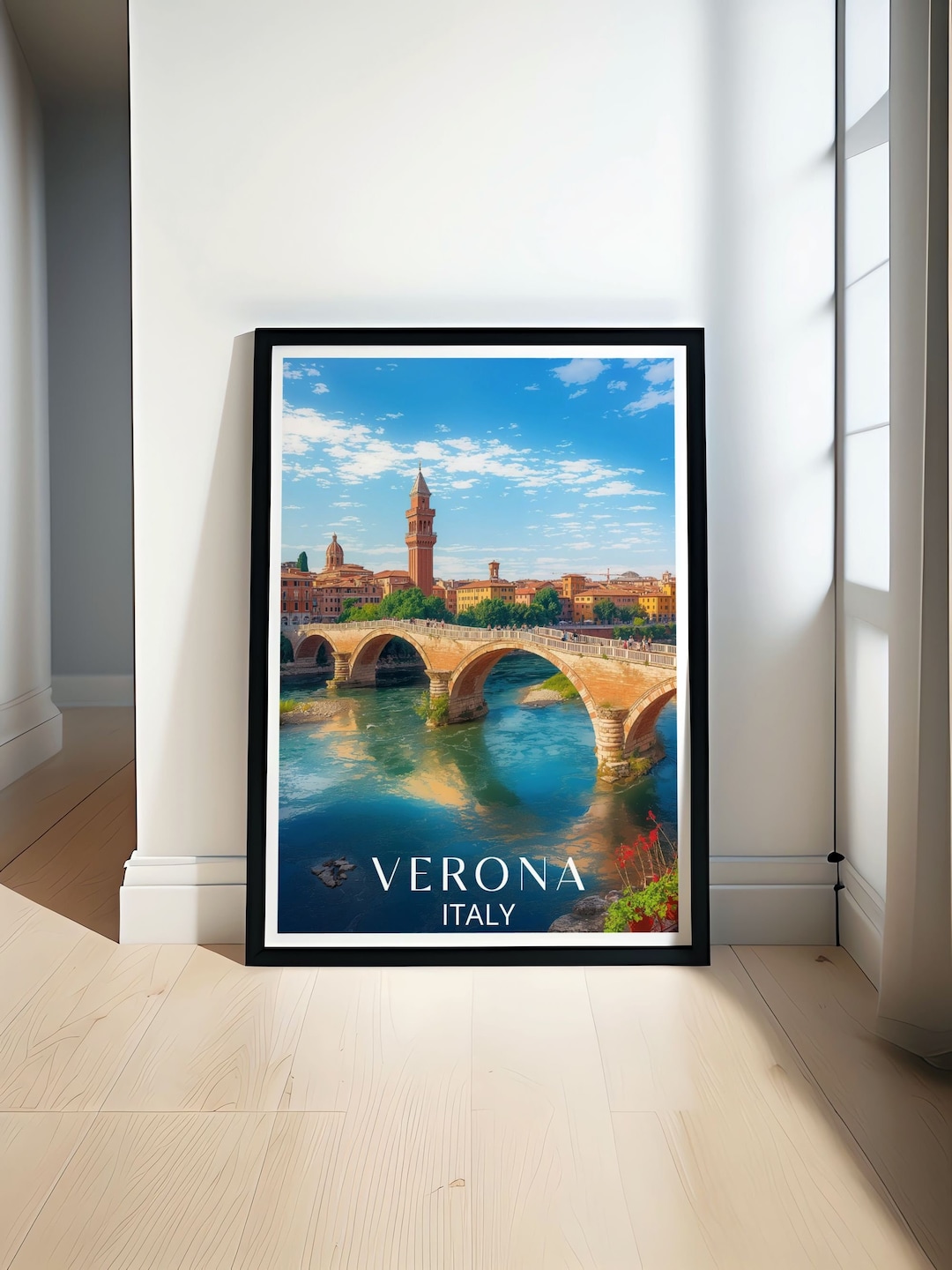Verona Posters and Italy Travel Prints - Ponte Pietra Art Prints and Verona Wall Decor - Ponte ...