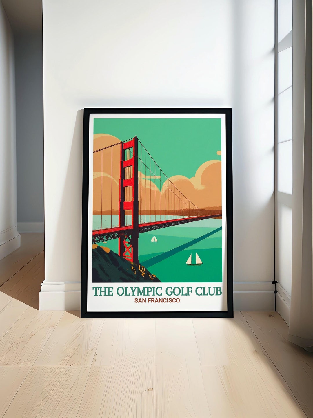 The Olympic Golf Club Art Print Golden Gate Bridge Home Decor San ...