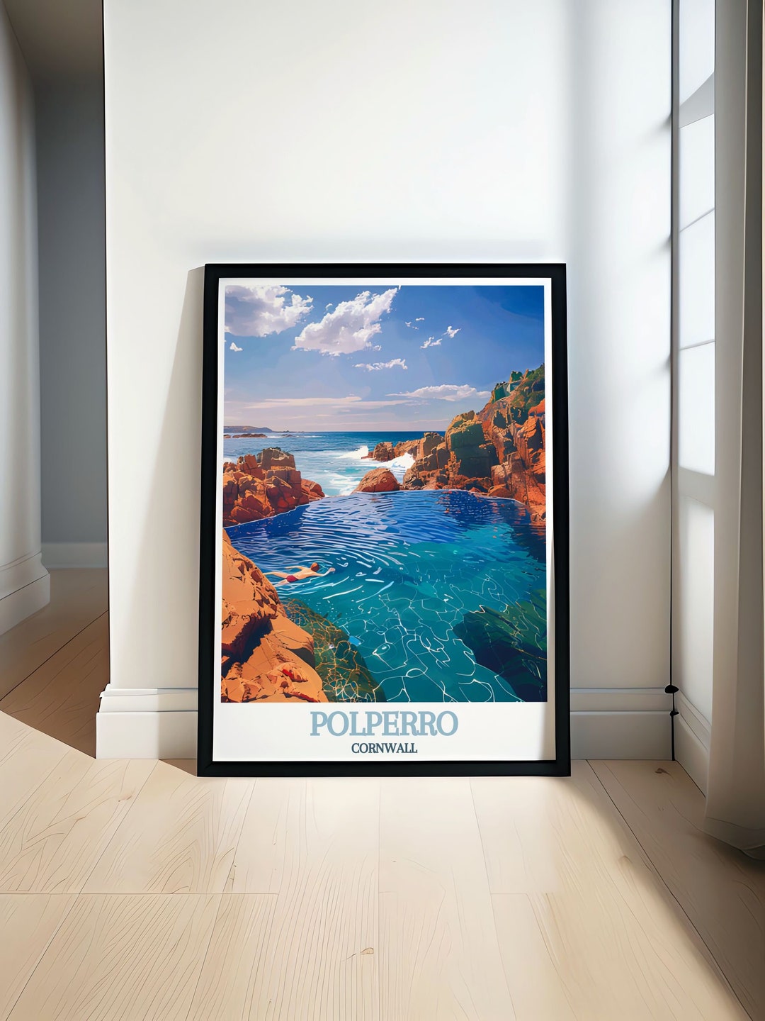 Polperro Cornwall Wall Art - Tidal Pool Cornwall Poster - Polperro ...