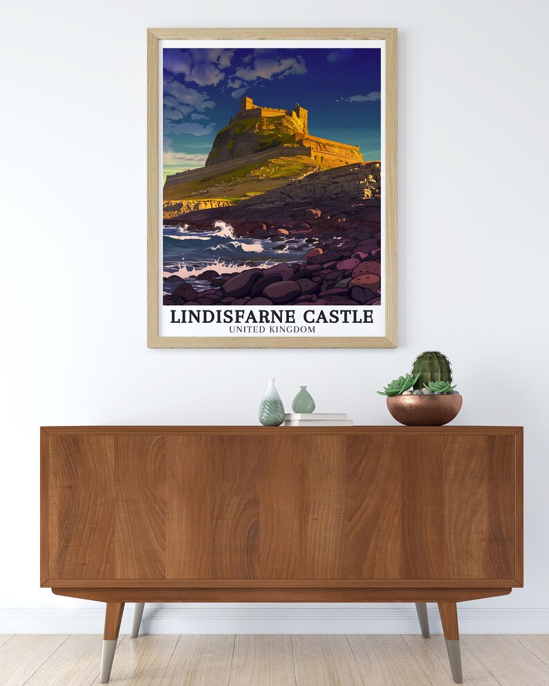 Lindisfarne Castle Travel Prints Causeway Art Collection North Sea Wall ...