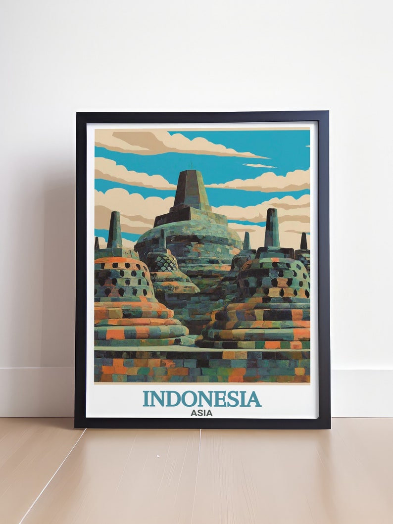 Indonesia Travel Posters Borobudur Temple Posters Indonesia Wall Art ...