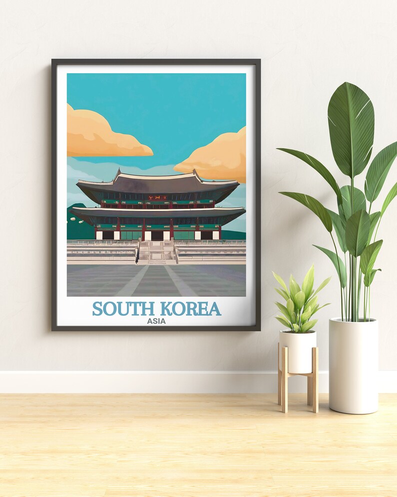 South Korea Travel Poster Gyeongbokgung Palace and Asia Decor ...