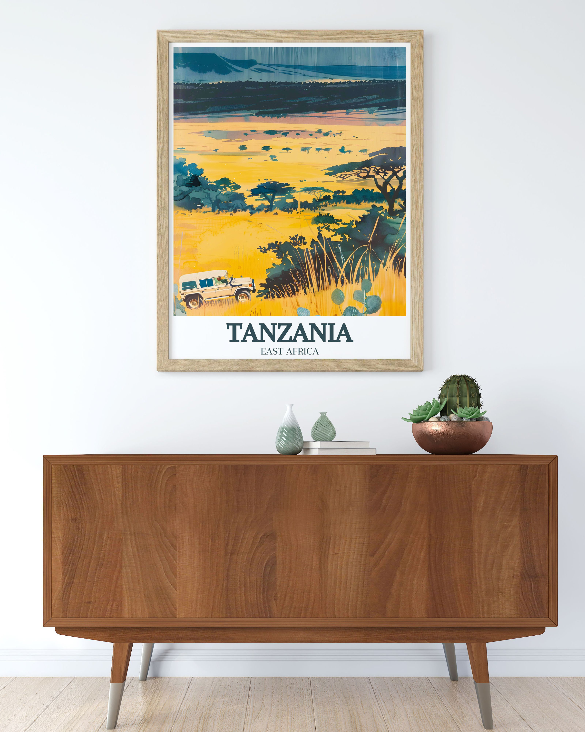 Tanzania Travel Poster - Ngorongoro Crater and Dar Es Salaam Posters ...