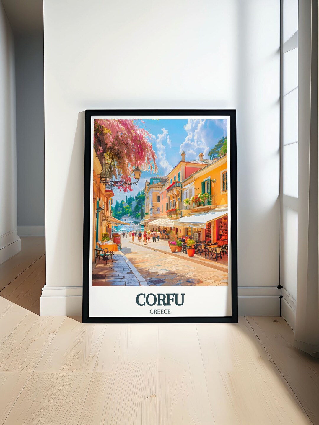 Corfu Travel Print - Old Town Corfu Liston Promenade Artwork - Corfu ...