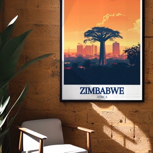 Zimbabwe Travel Posters - Harare Skyline Majesty - Mbare Musika Market ...
