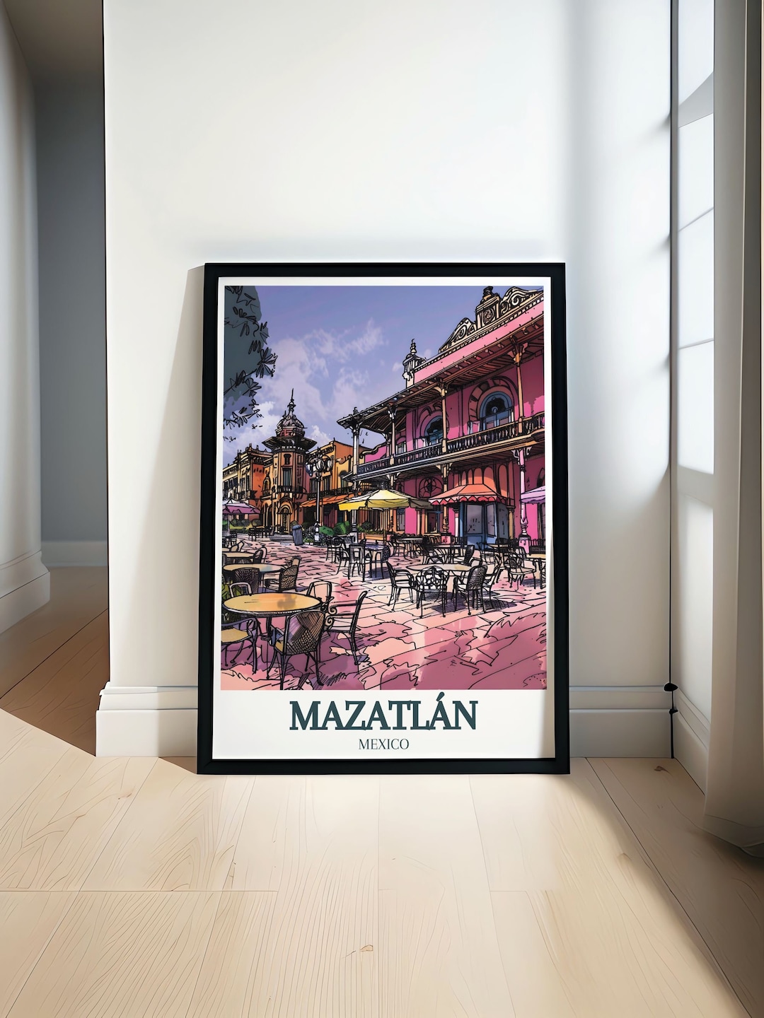 Mazatlán Art Print - Plaza Machado Art Print - Mexico Travel Decor ...