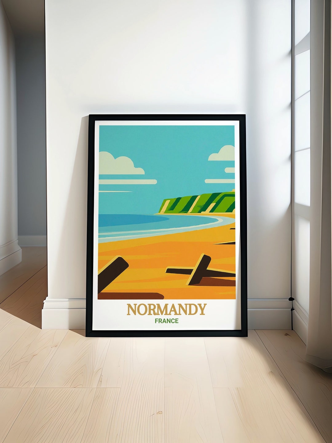 Normandy Travel Poster - Omaha Beach Posters and Gifts - Omaha Beach ...