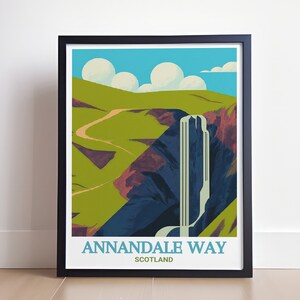 Annandale Way Travel Poster - Grey Mares Tail Travel Poster - Grey ...