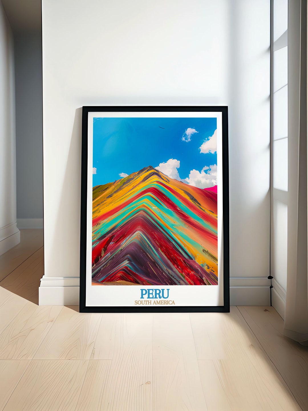 Peru Art - Rainbow Mountain Print - Peru Poster - Peru Souvenir - Peru ...