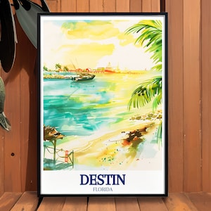 Destin Travel Posters - Crab Island and Destin Harbor Art Collection ...