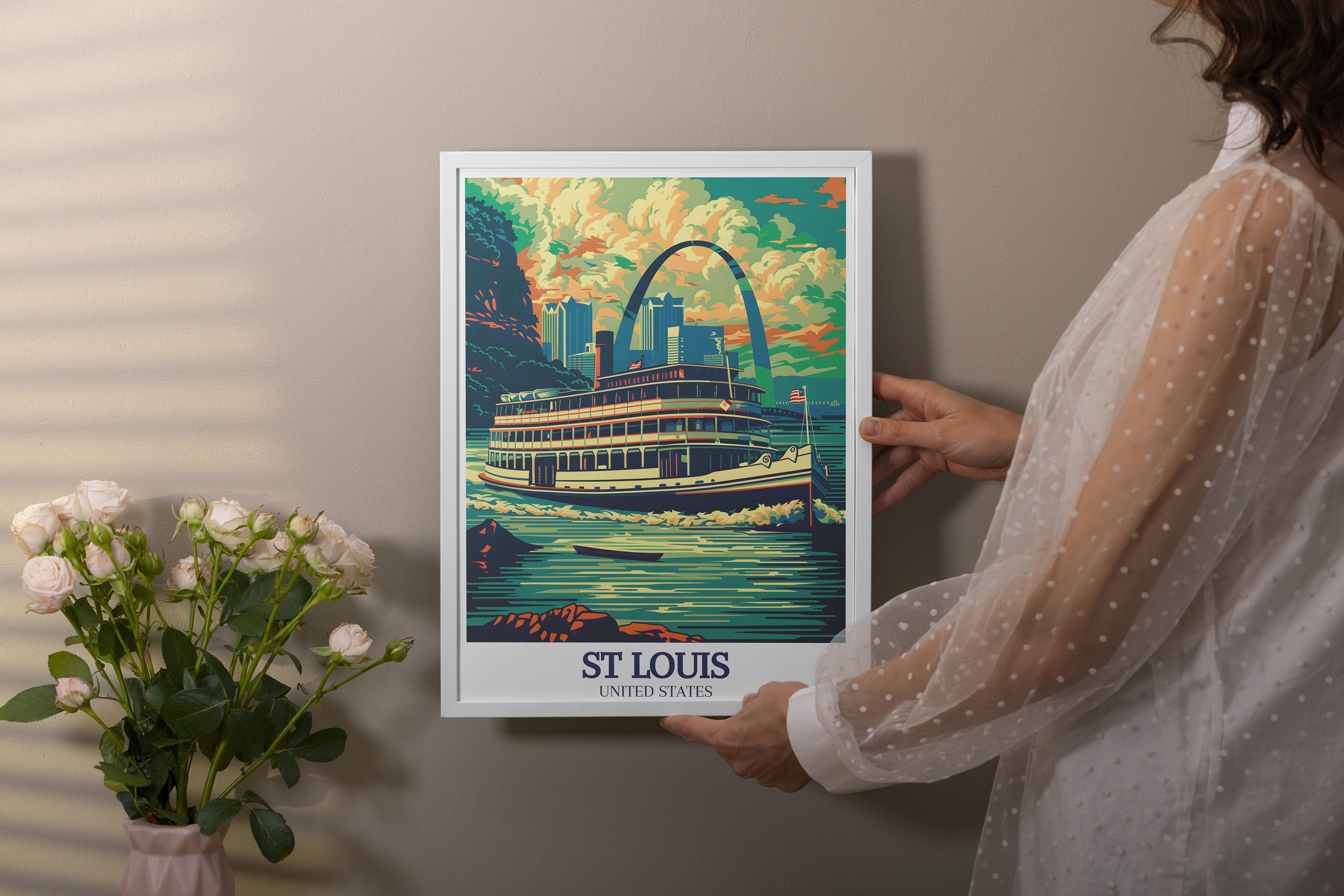 St. Louis Wall Art - Mississippi River Gateway Arch Poster - Gateway ...