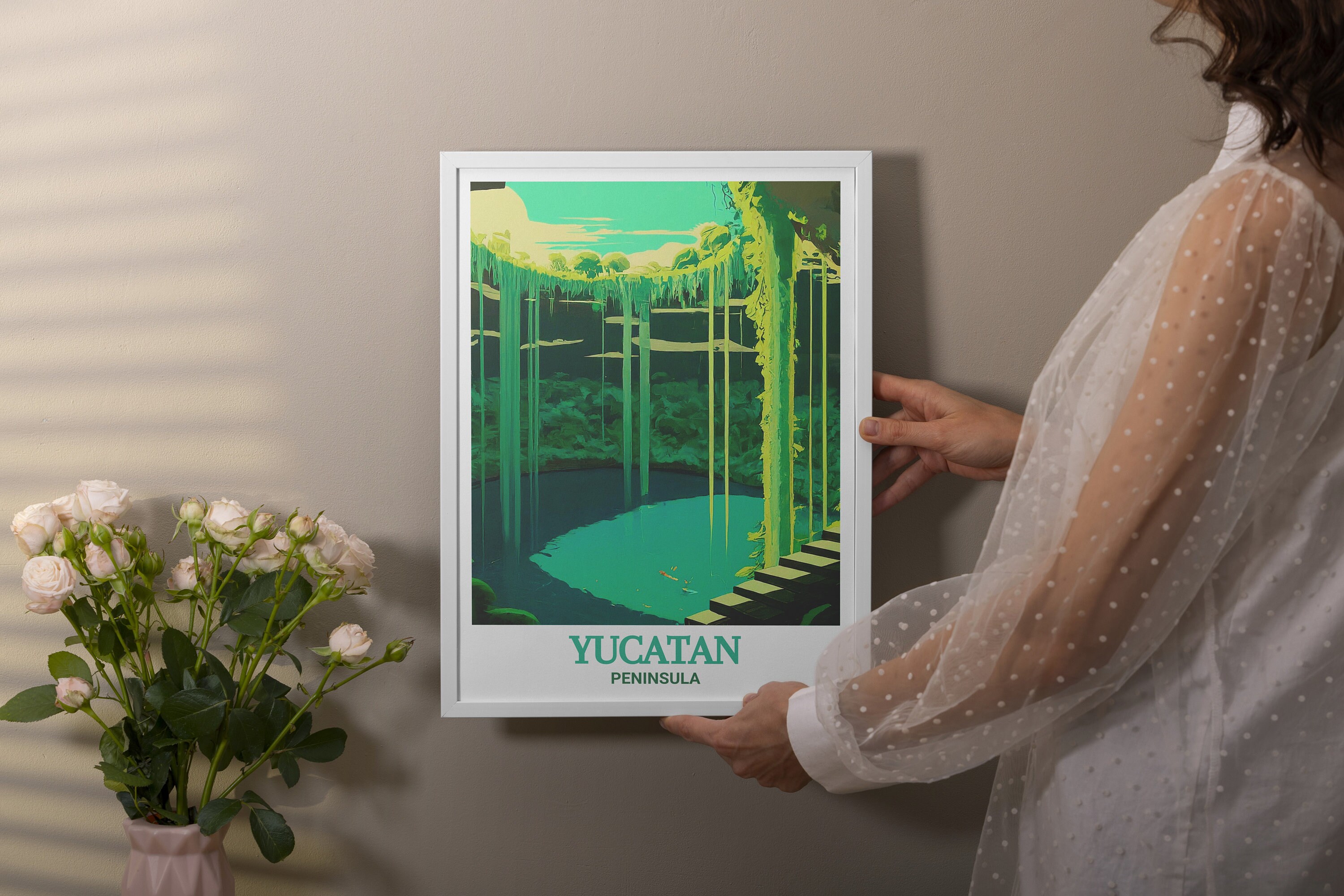 Yucatan Peninsula Art - Ik Kil Canvas Art - Cenote Ik Kil Art - Yucatan ...