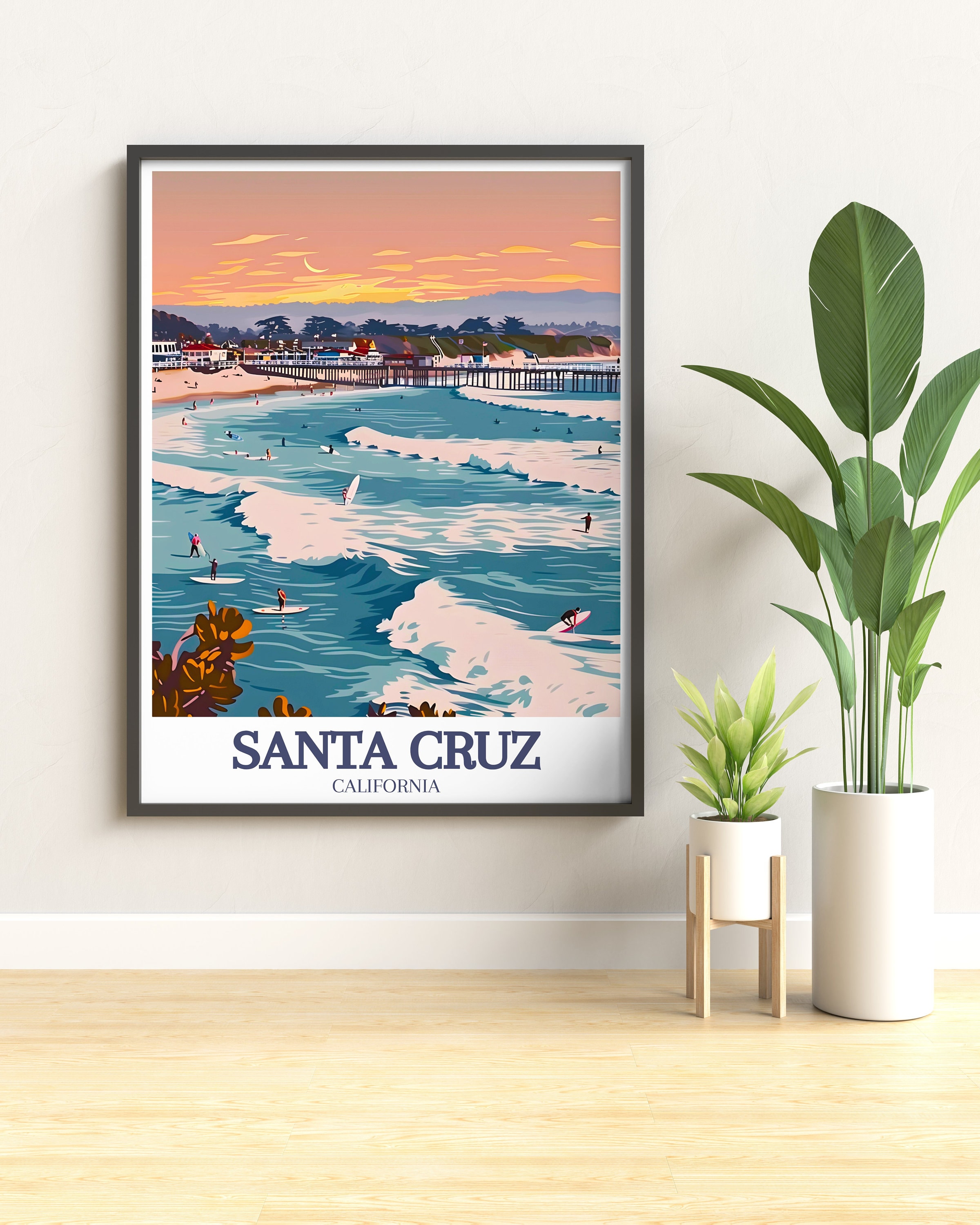 Santa Cruz Poster - Santa Cruz Art - Santa Cruz Print - Santa Cruz Wall ...