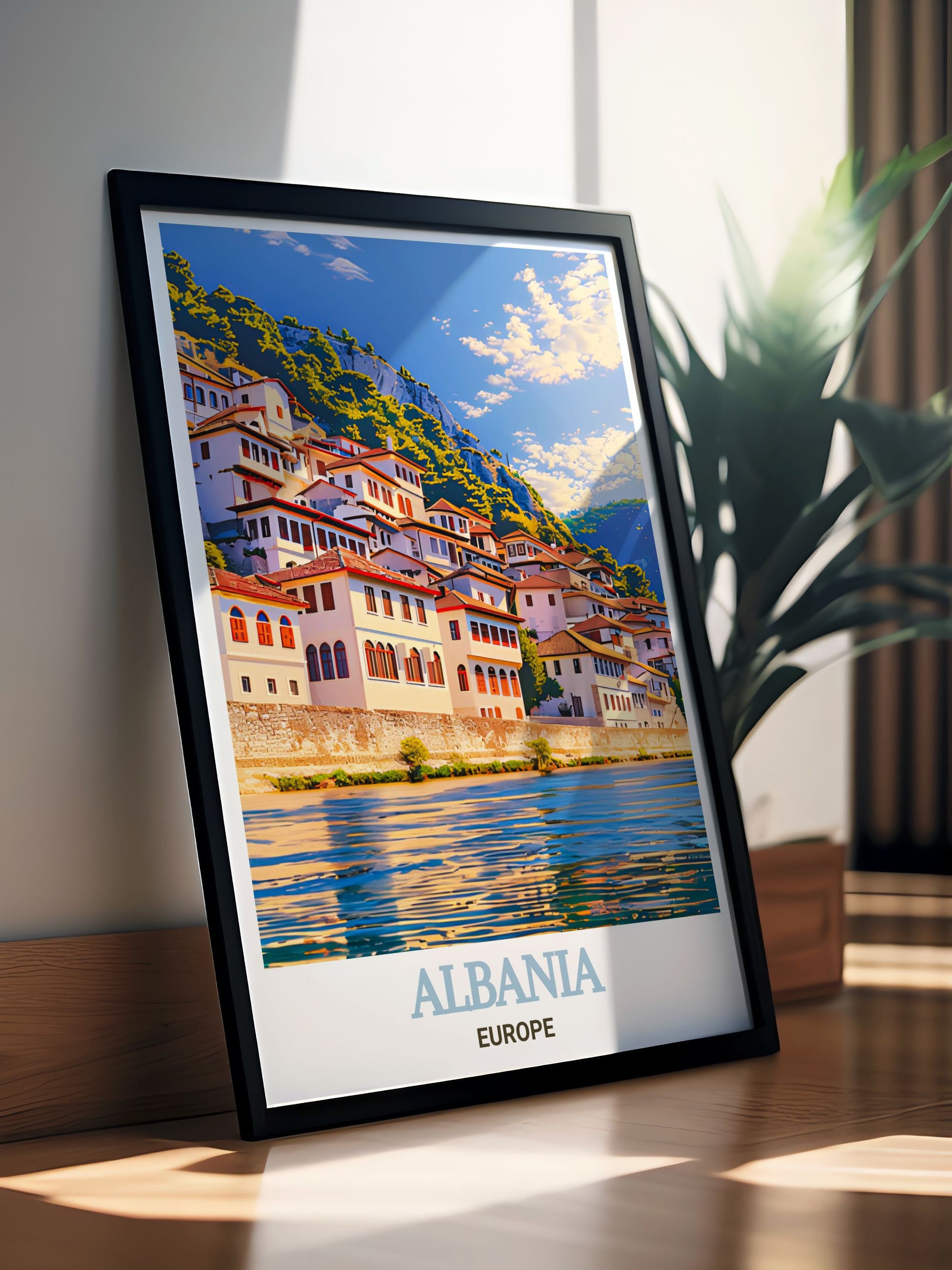 Albania Travel Poster Berat Artwork Tirana Print Vintage Travel Art ...