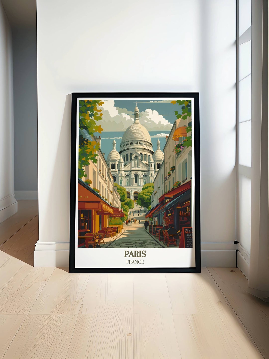 Iconic Paris Landmarks Prints Montmartre Art and Travel Poster ...