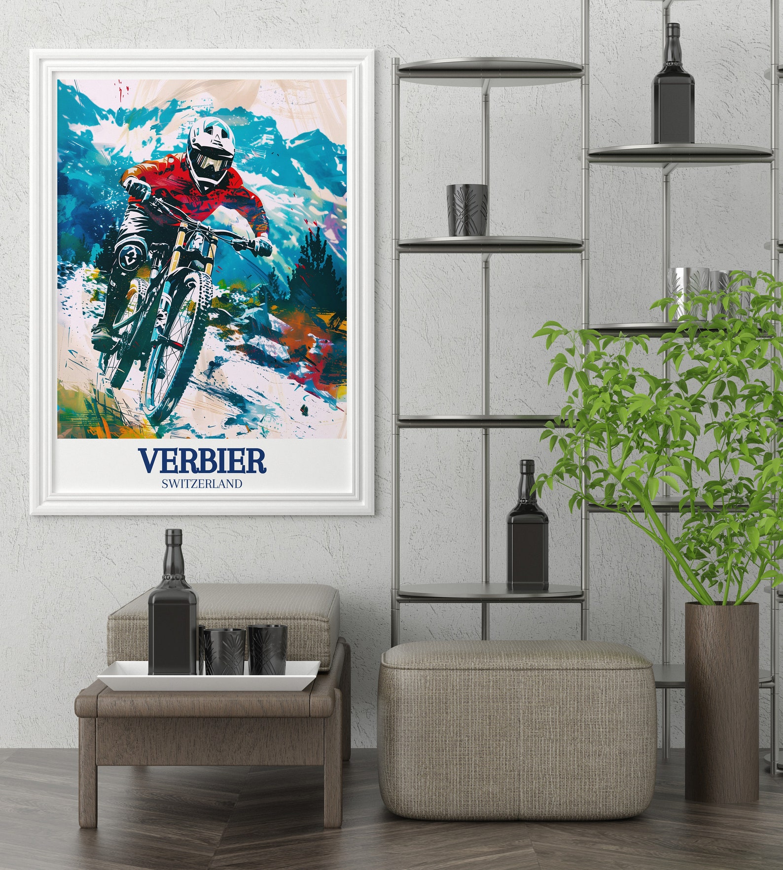 Verbier Travel Posters - Mont Gelé and MTB Verbier Wall Art - Verbier ...
