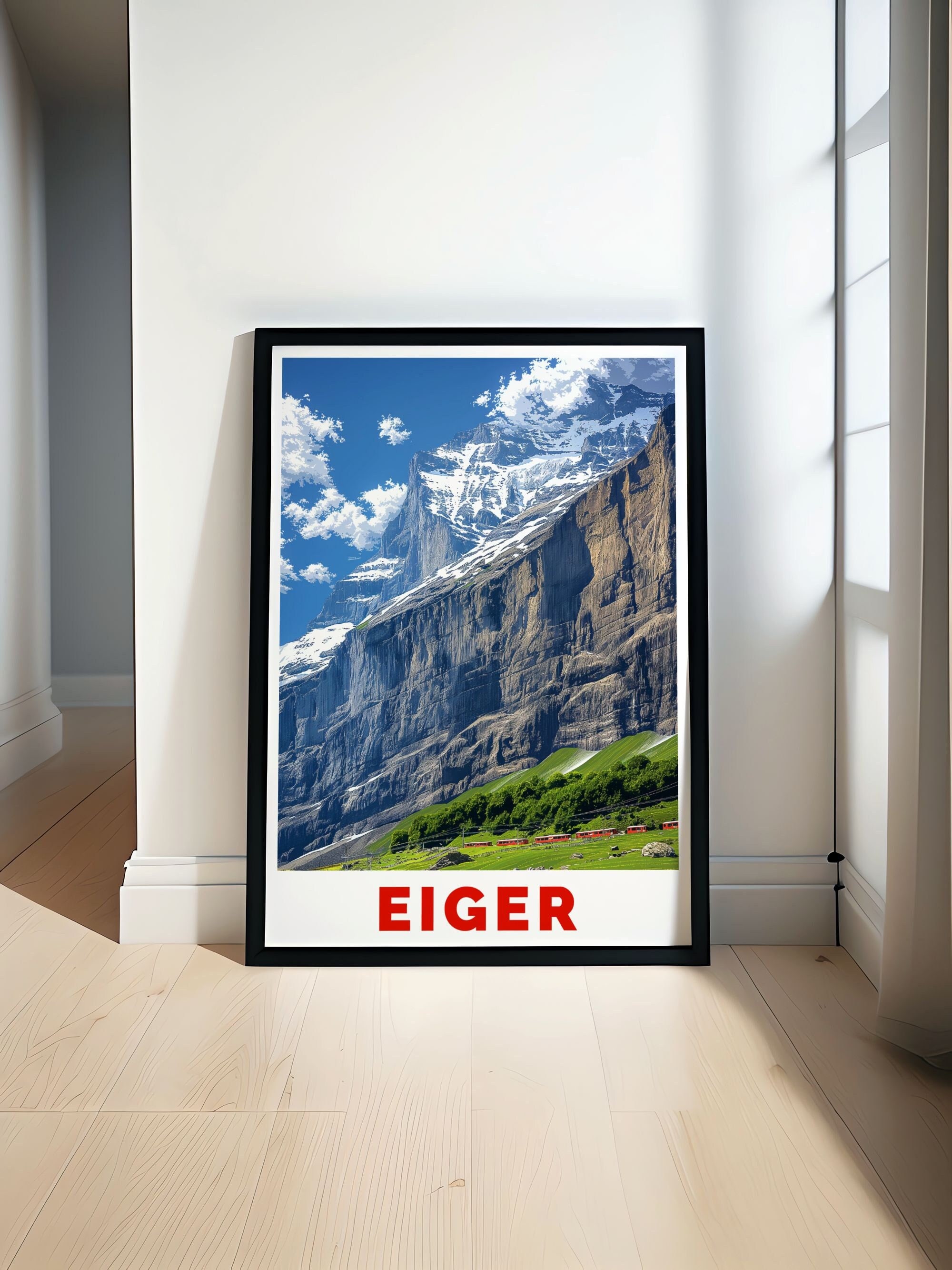 Eiger Prints Eiger Art Vintage Travel Print of Eiger Retro Travel ...
