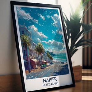 Napier Travel Poster Marine Parade Art Artistic Prints Celebrating New ...