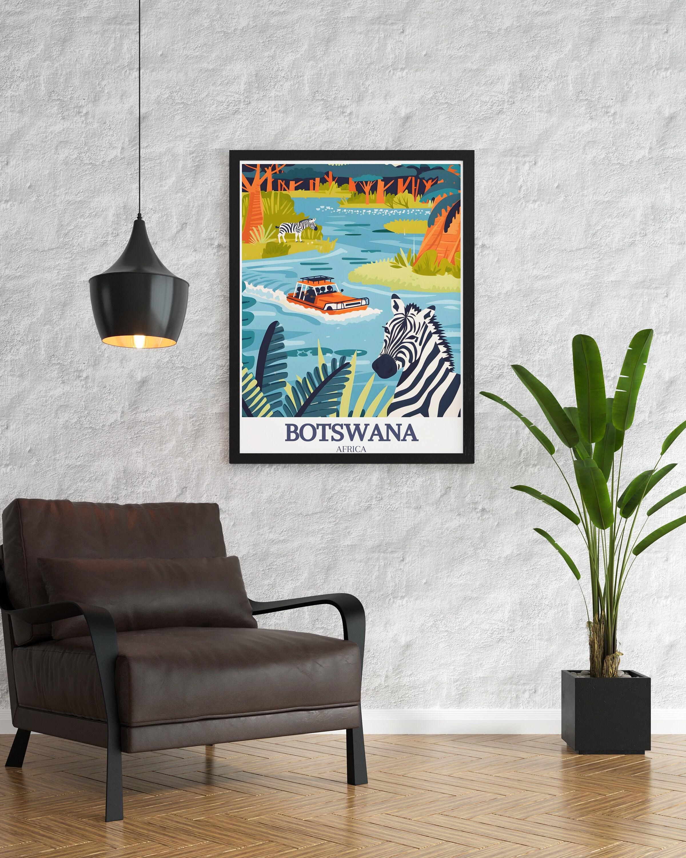 Botswana Poster - Framed Okavango Delta Print - Chobe National Park ...