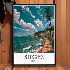 Sitges Promenade Art -spain Travel Print - Sitges Wall Decor - Spanish ...