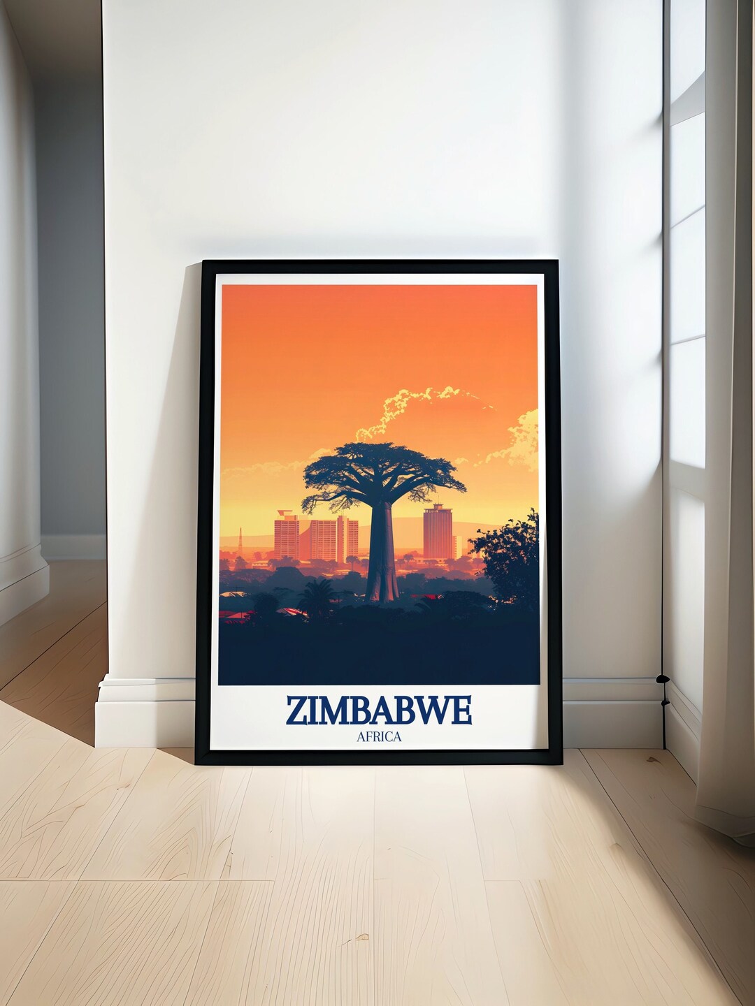 Zimbabwe Travel Posters - Harare Skyline Majesty - Mbare Musika Market ...