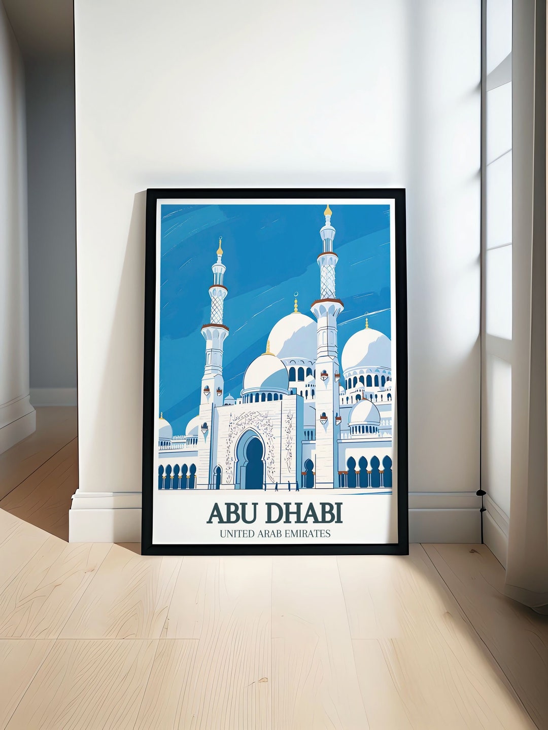 Abu Dhabi Travel Poster - Sheikh Zayed Grand Mosque Posters - Sheikh ...