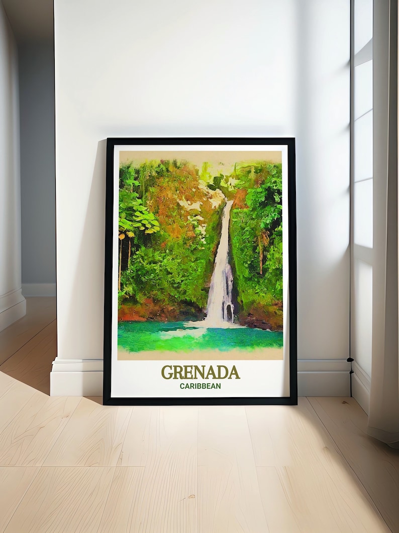 Grenada Travel Posters Annandale Falls Art Prints Caribbean Paradise ...