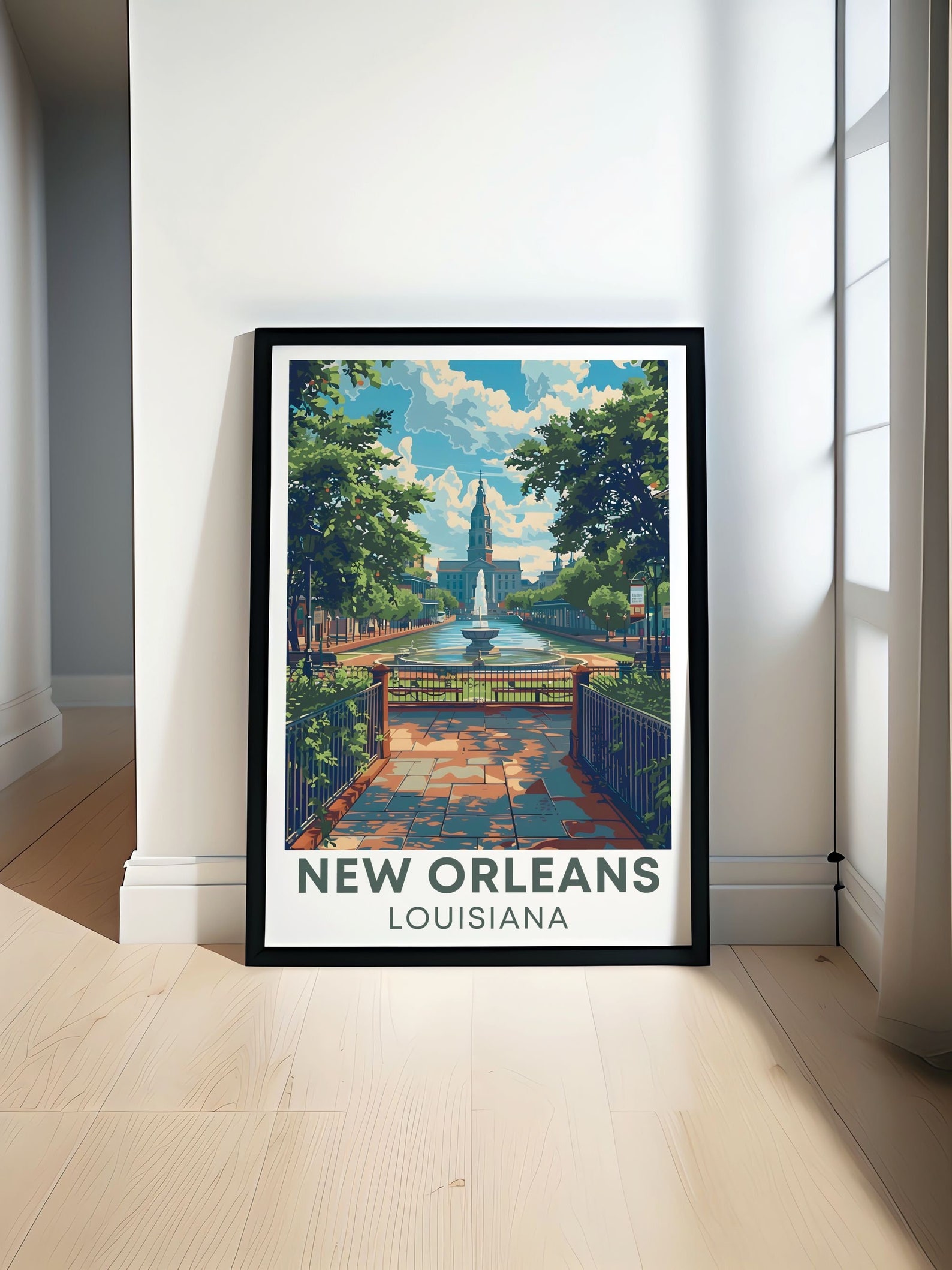 New Orleans Print Jackson Square Art Print New Orleans Decor New ...